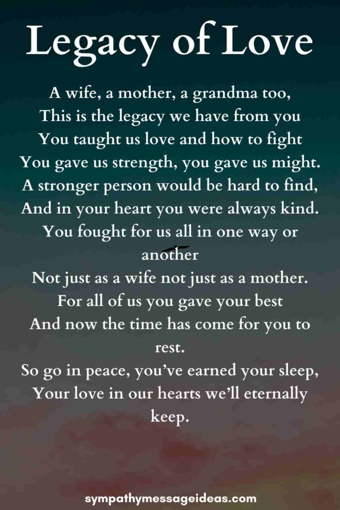 29 Moving Funeral Poems for a Grandmother - Sympathy Message Ideas