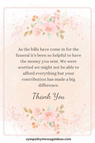 12 Example Funeral Thank You Notes for Money - Sympathy Message Ideas