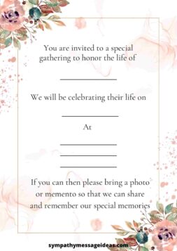 Celebration of Life Invitation Wording Ideas and Examples - Sympathy ...