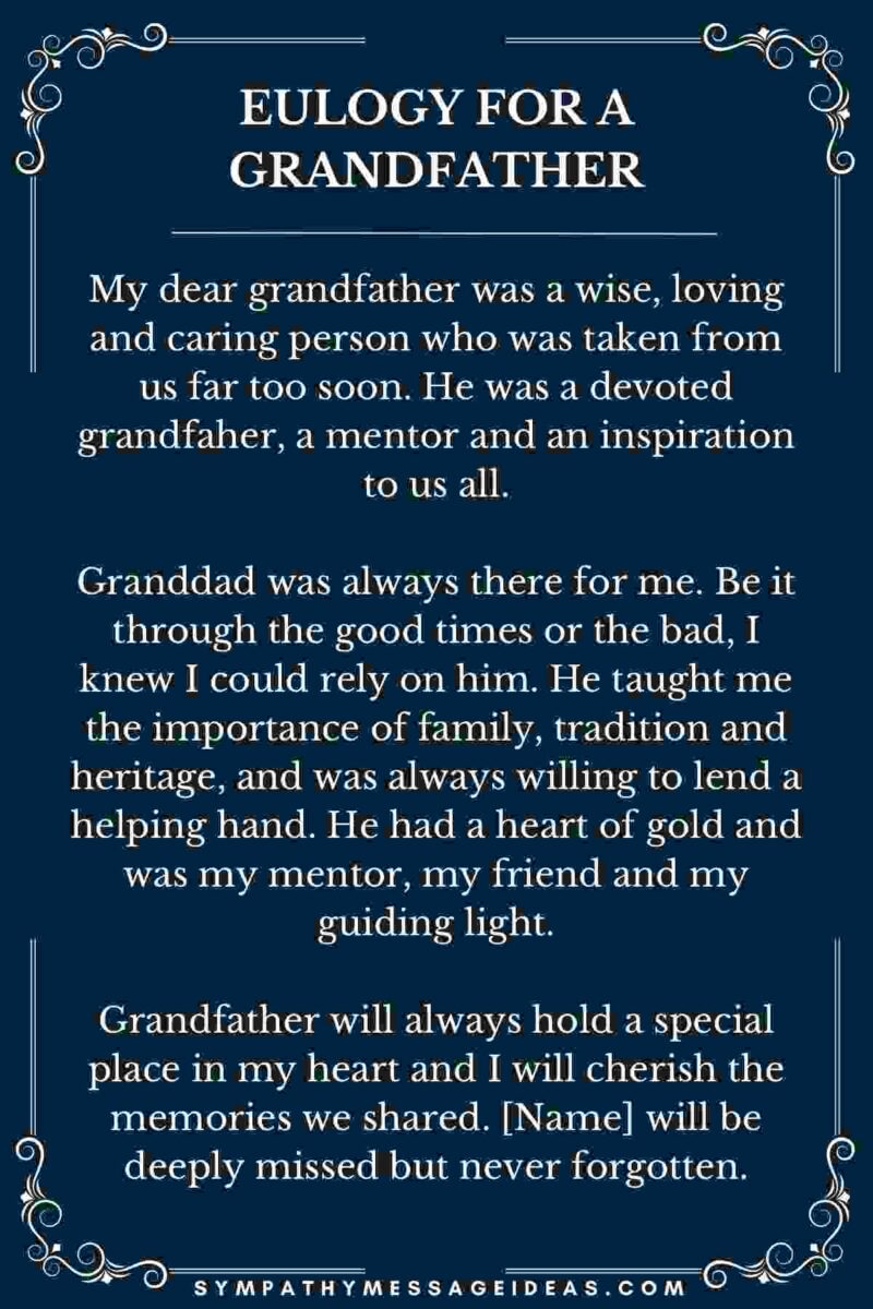 11 Eulogy Examples for a Grandfather (Touching Readings) - Sympathy Message Ideas